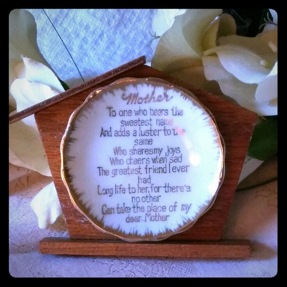 Vintage | Accents | Vintage Ceramic Mother Poem Saucer On Stand | Poshmark